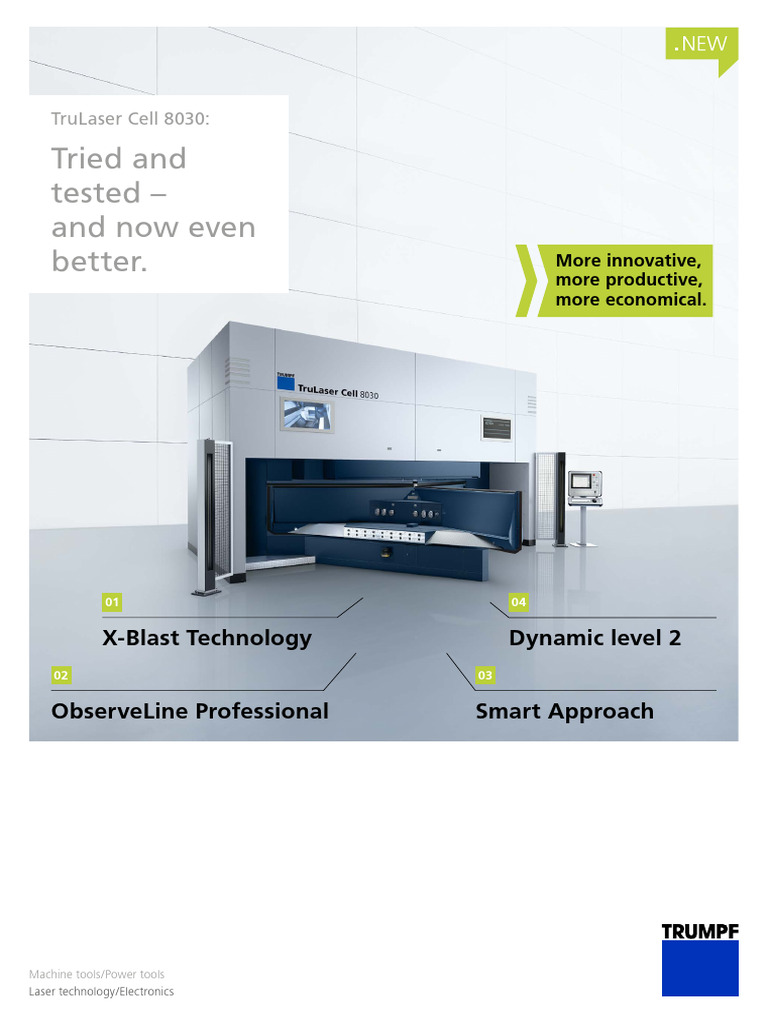 TRUMPF TruLaserCell 8030 Flyer en | PDF | Rotation | Machines