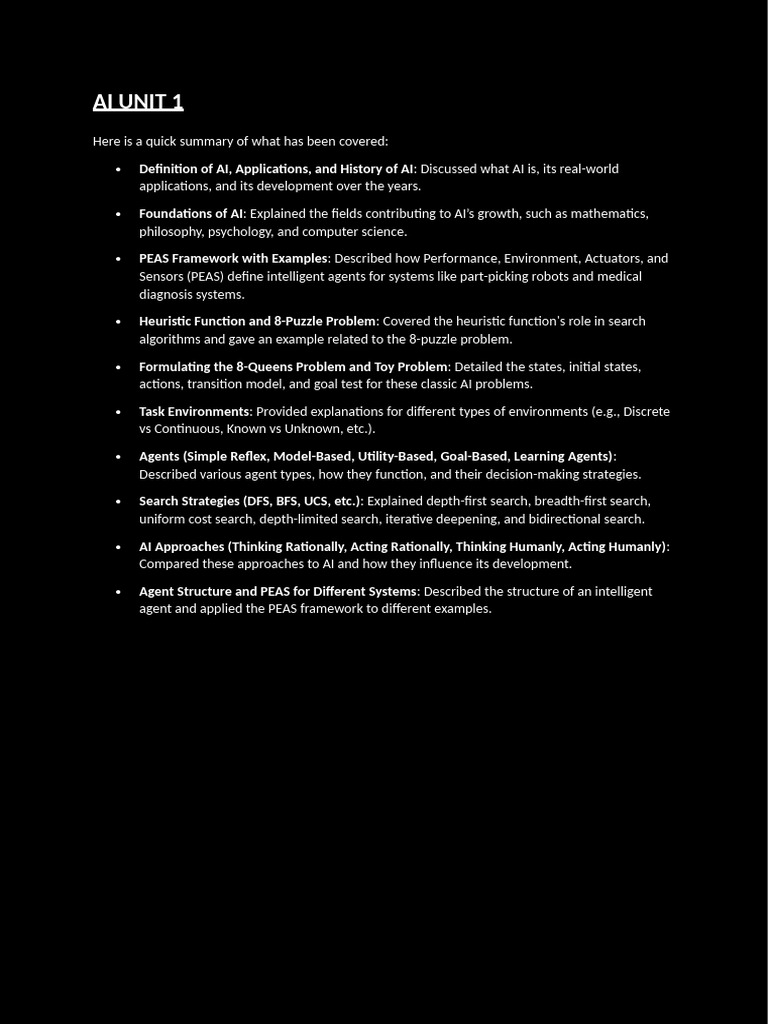 A.I All Units QB Summary Tycs | PDF