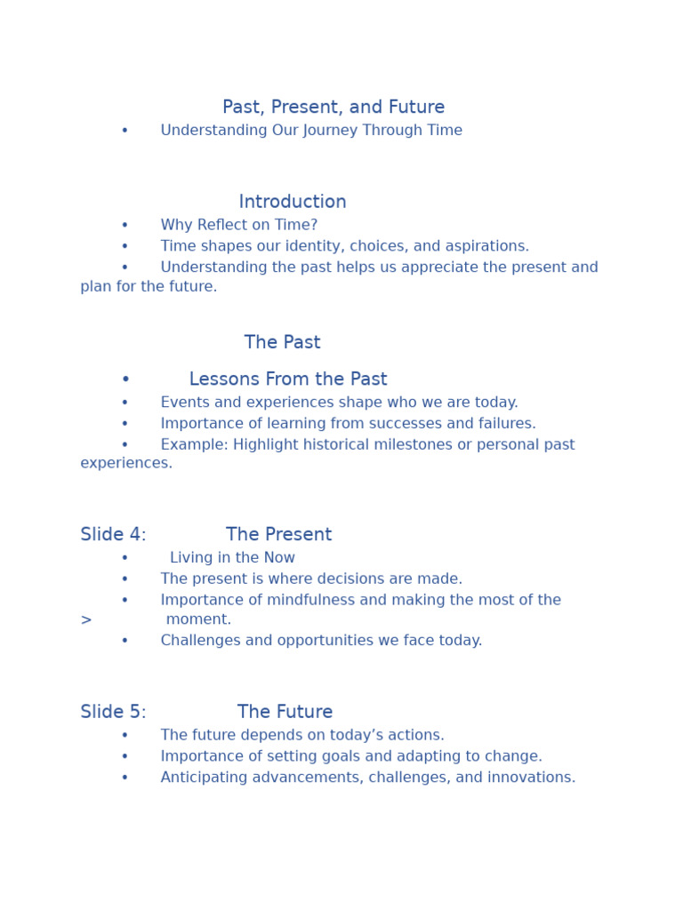 Past Present and Future | PDF