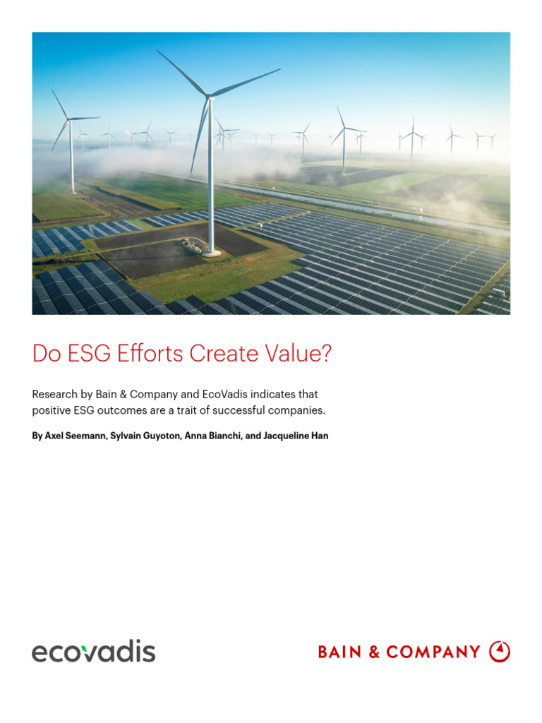 Bain Brief Bain Ecovadis Do Esg Efforts Create Value | PDF ...