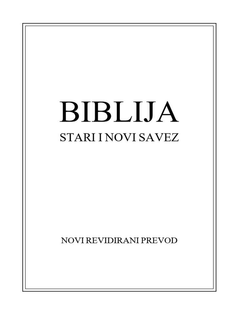 Biblija Stari I Novi Zavet | PDF
