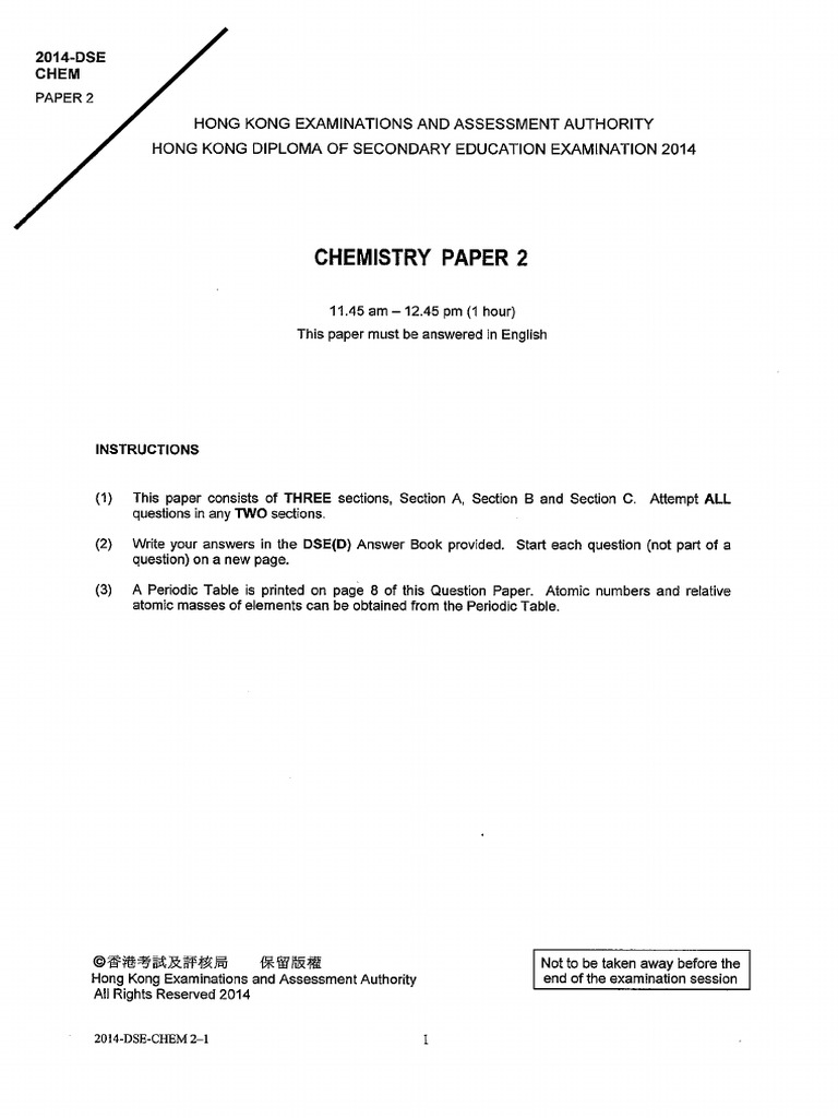 2014 Chem Paper 2 (Eng) | PDF