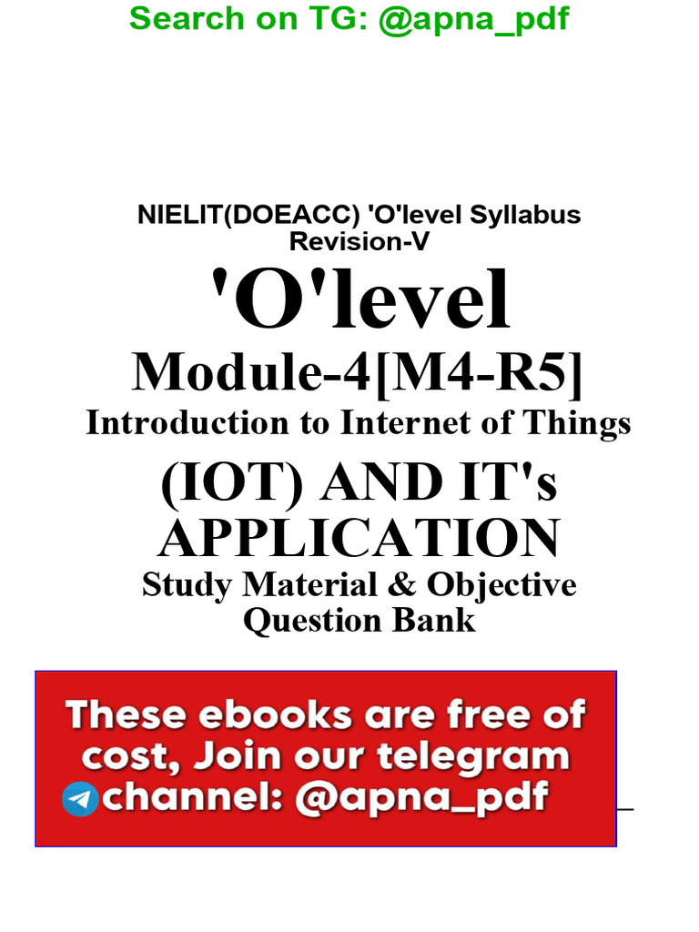 IoT Applications: NIELIT 'O' Level Syllabus | PDF | Internet Of Things ...
