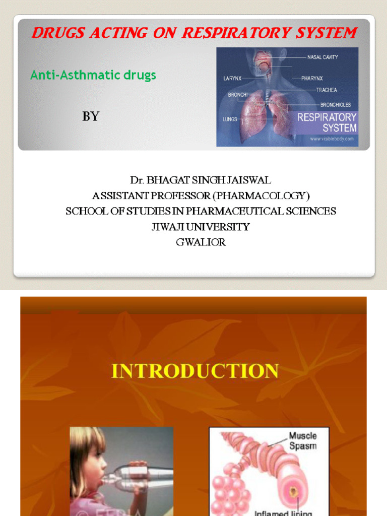 Anti-Asthmatic Drugs by Dr. Bhagat Singh Jaiswal | PDF