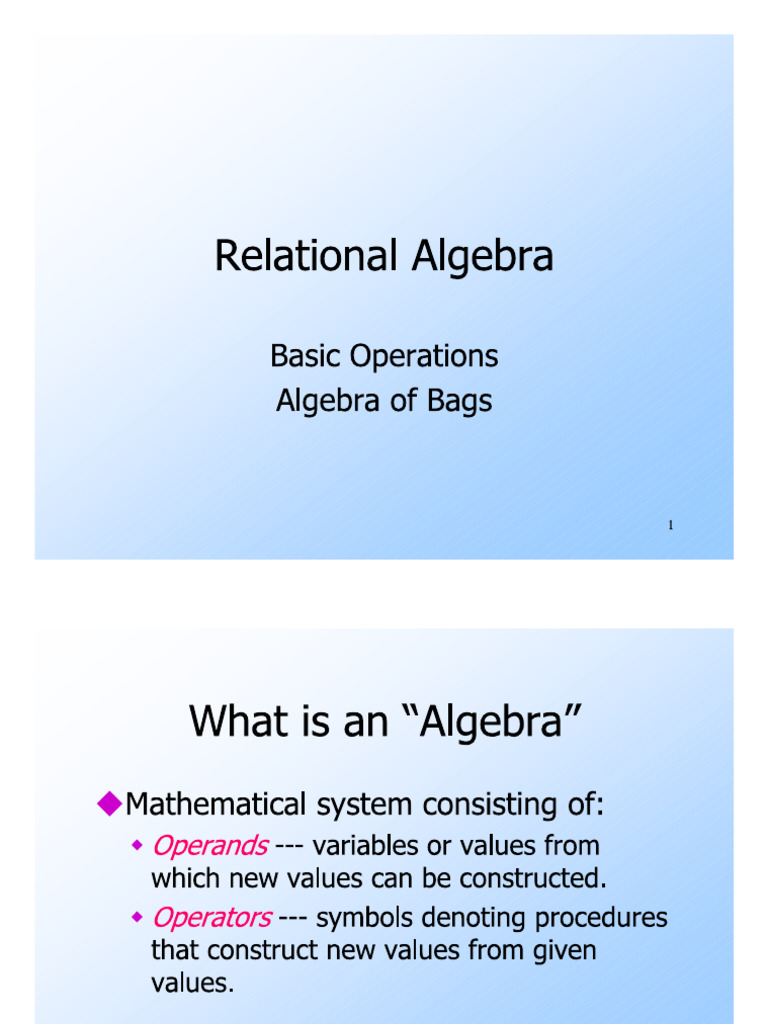 Relational Algebra | PDF