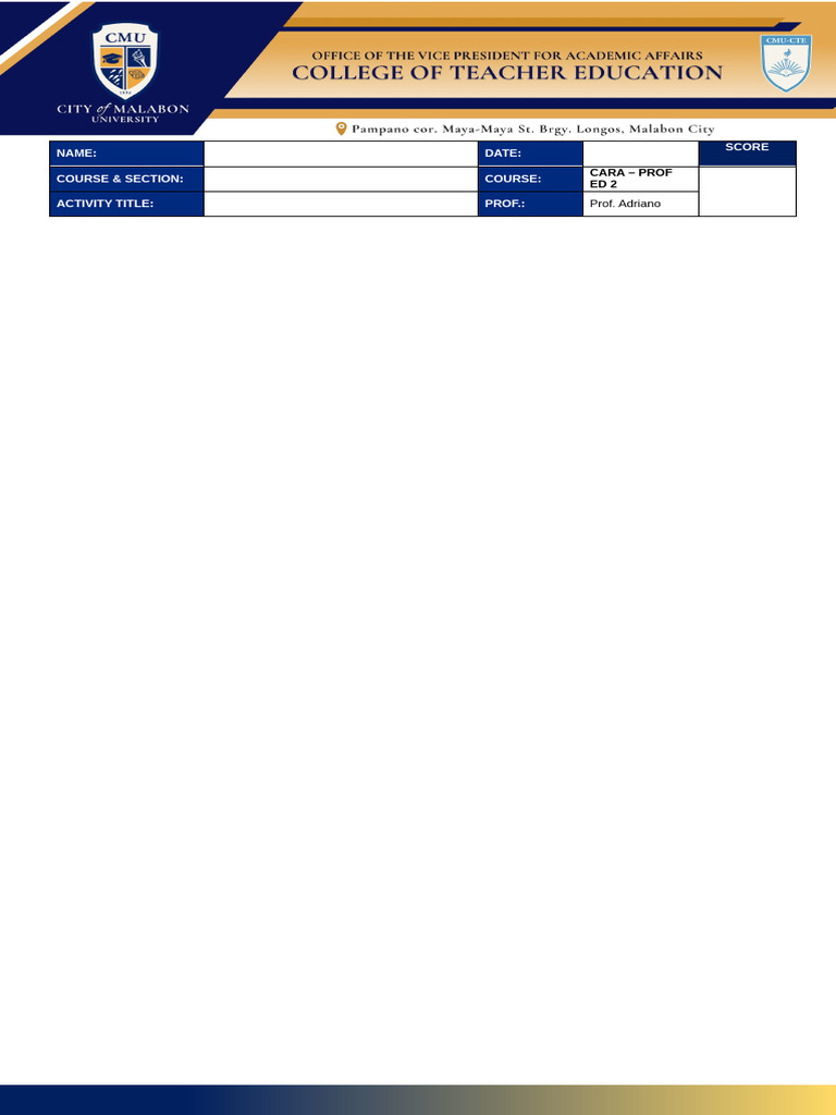 Prof Ed2 Format | PDF