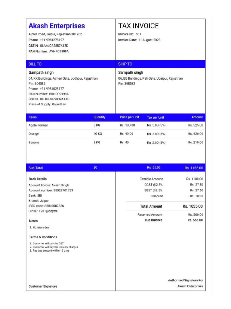 Stylish Mobile Bill | PDF