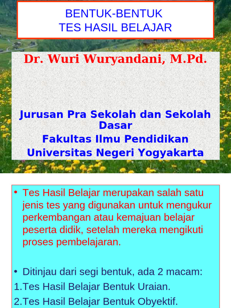 Bentuk Bentuk Tes | PDF
