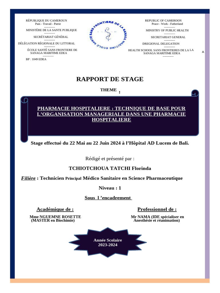 Rapport de stage à l'Hôpital AD Lucem | PDF | Programmes sociaux | Médecine