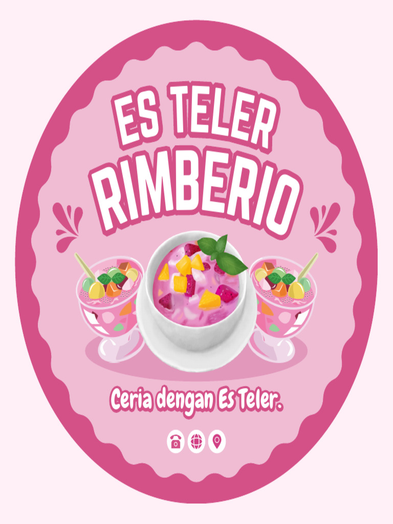 Pink Ilustratif Stiker Lingkaran Es Teler | PDF
