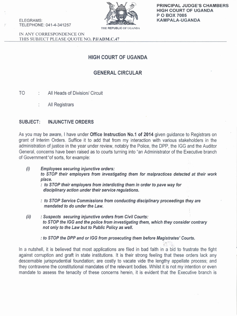 General Circular - Injunctive Orders | PDF | Injunction | Prosecutor