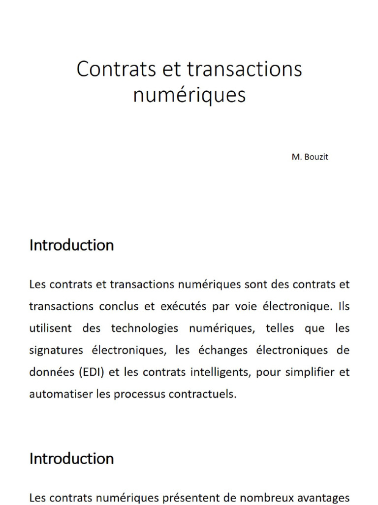Contrats Et Transactions Num-Riques | PDF