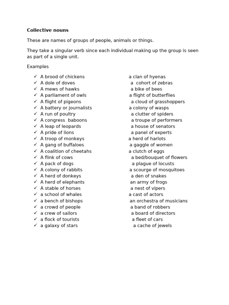 Collective nouns | PDF