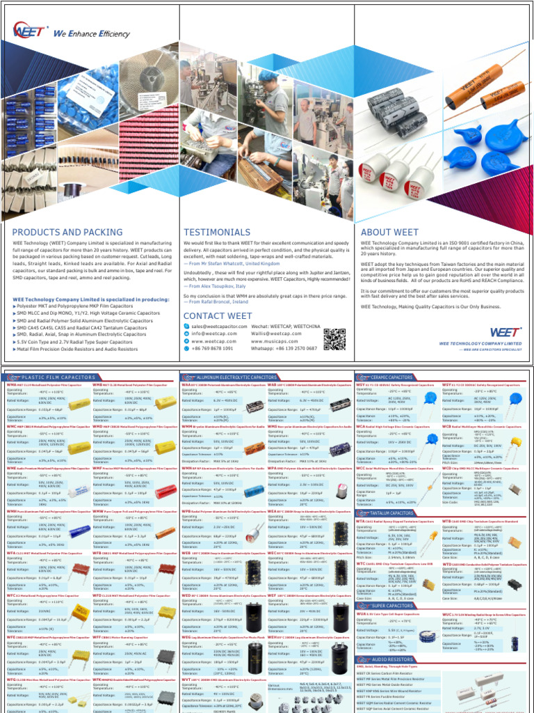 WEET Technology Company Limited Catalog Page | PDF | Capacitor | Resistor