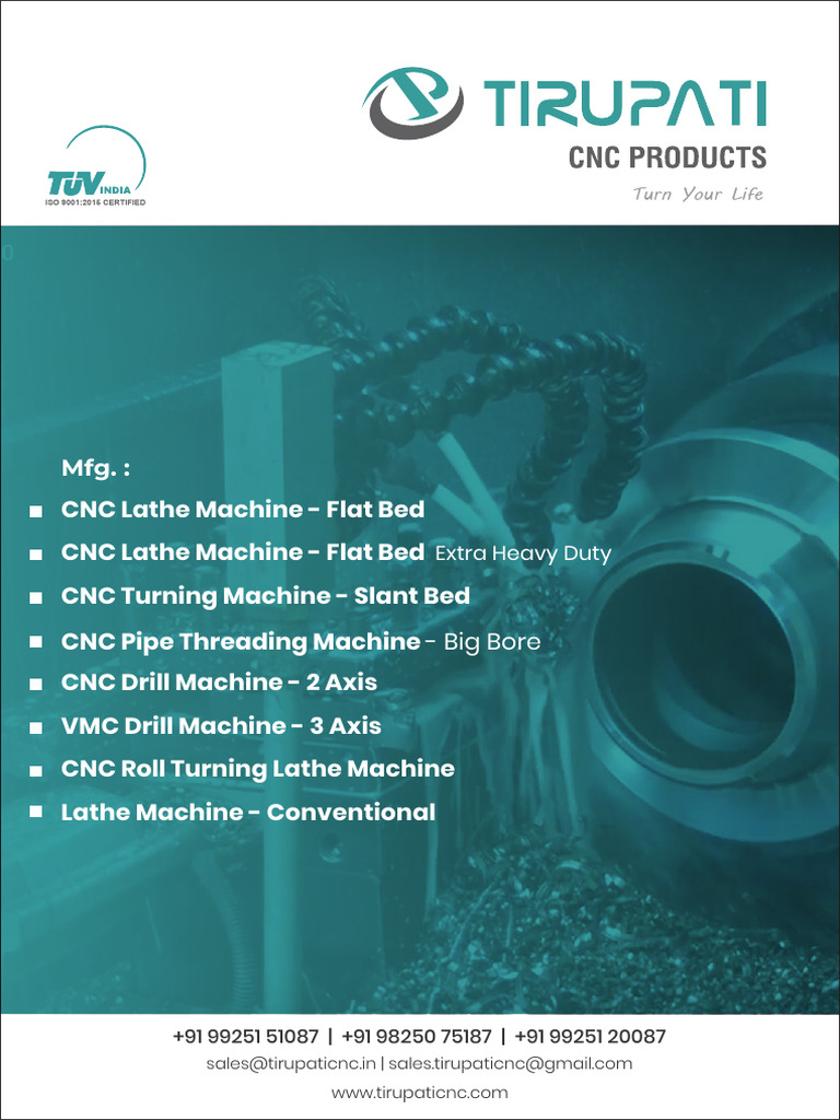 001 - Catalog Of CNC Machine - Tirupati CNC | PDF | Mechanical Engineering | Rotating Machines