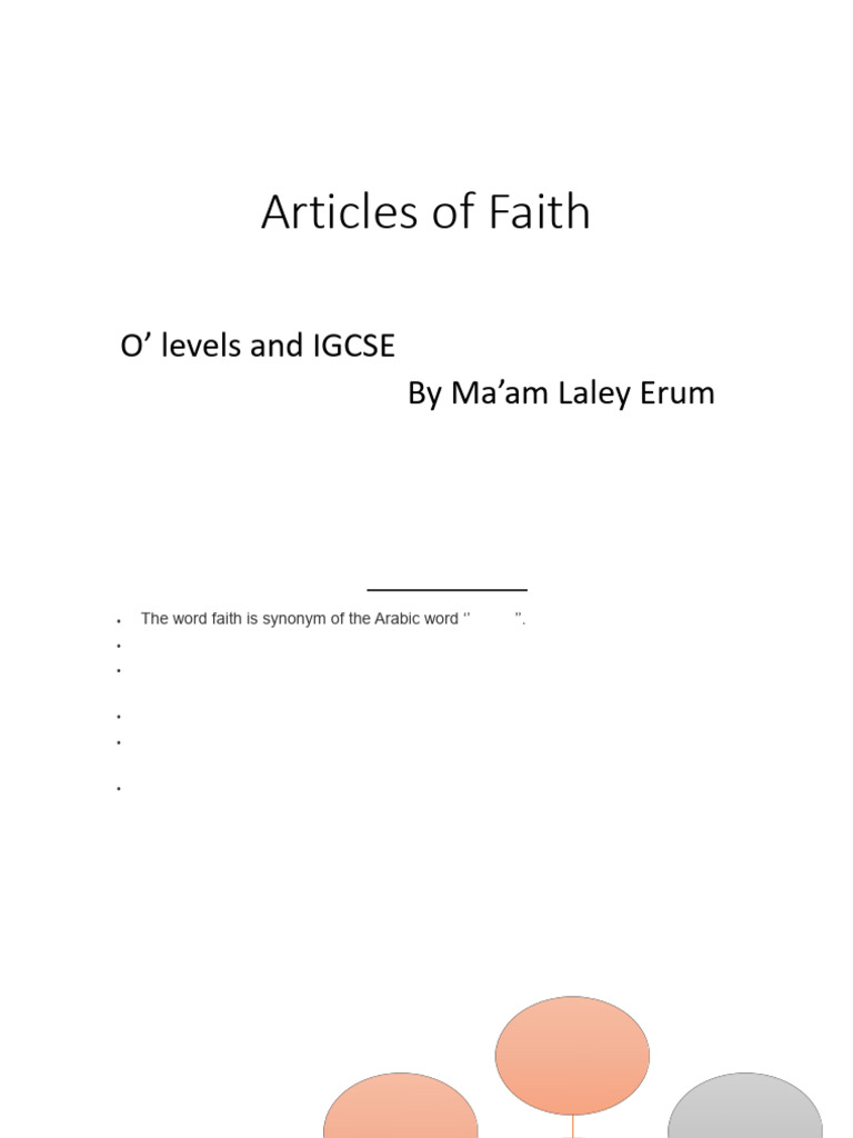 Understanding Islamic Articles of Faith | PDF | Prophets And Messengers ...