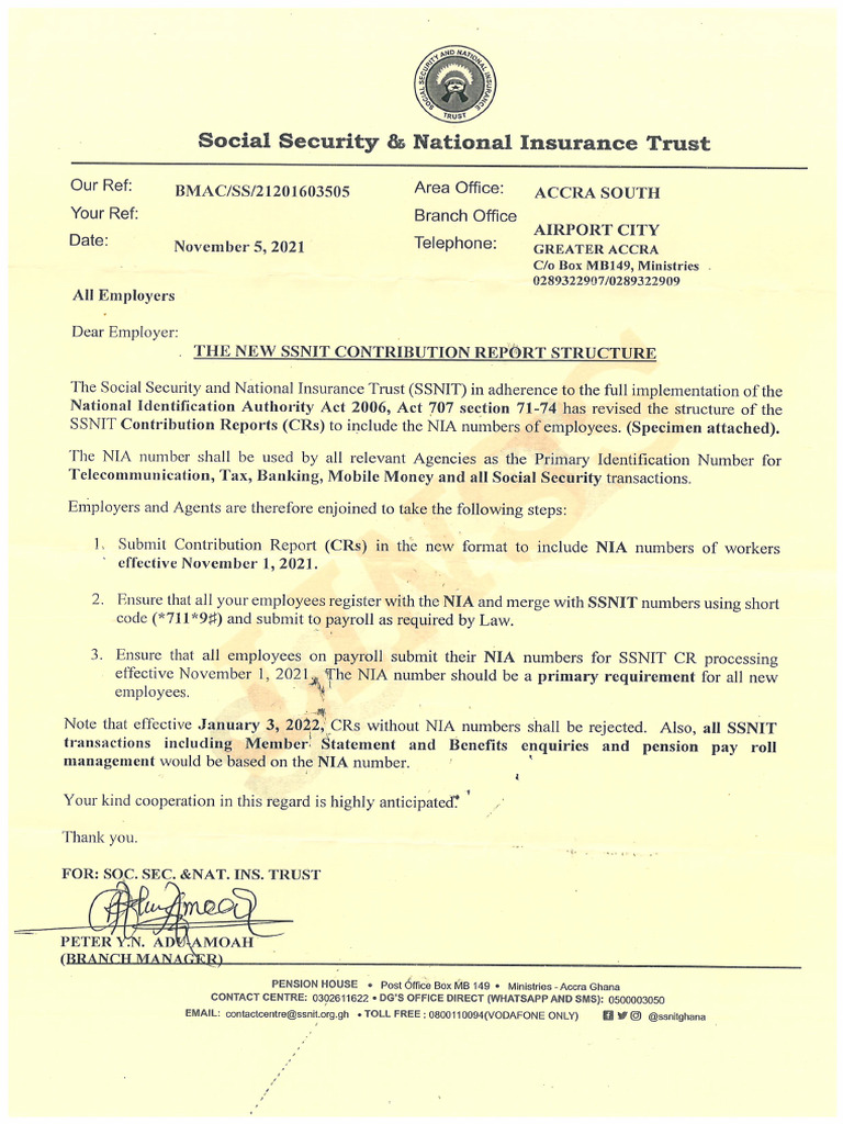 The New Ssnit Contribution Report Structre | PDF