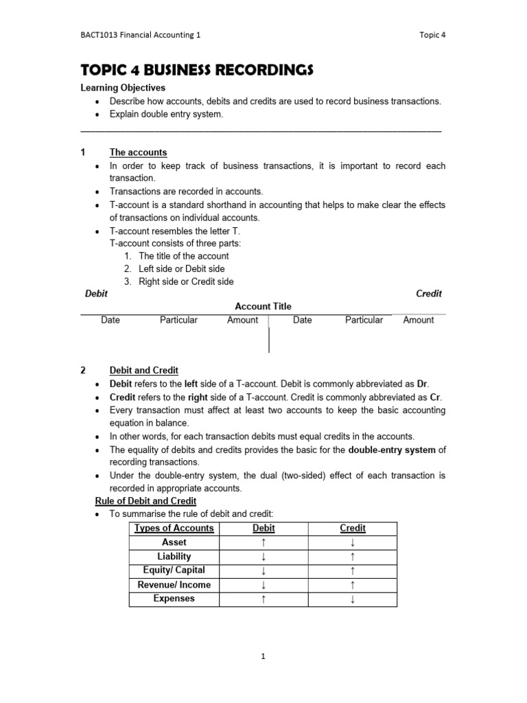 Lecture note | PDF | Debits And Credits | Economies