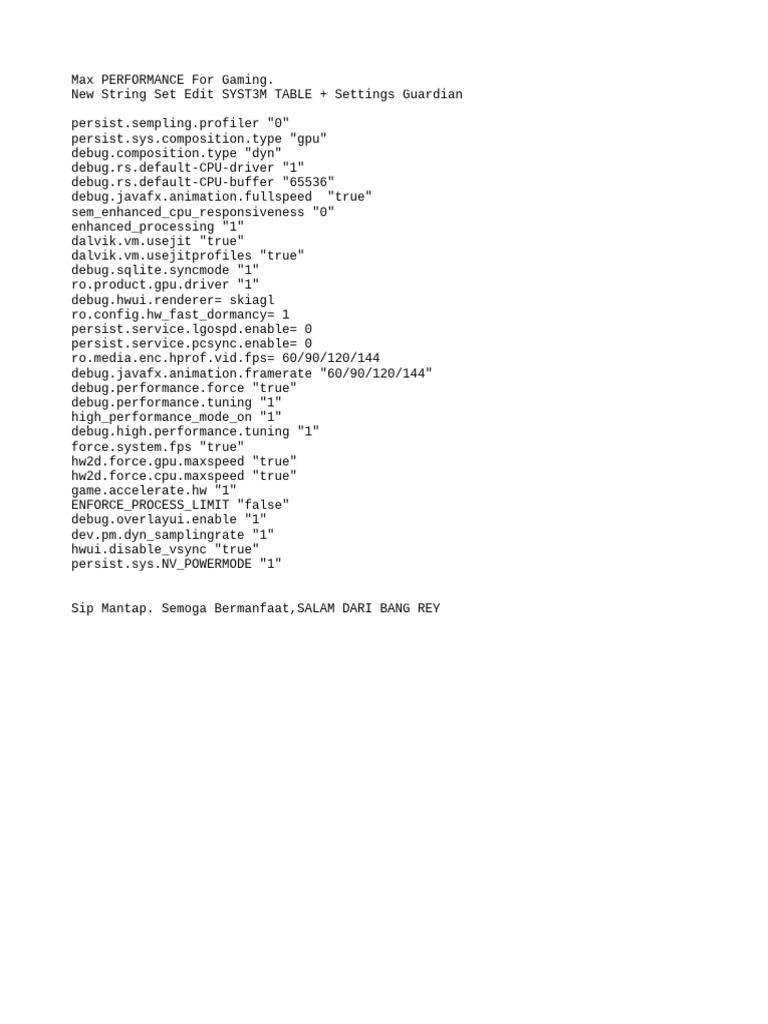 Max Performance For Gaming | PDF