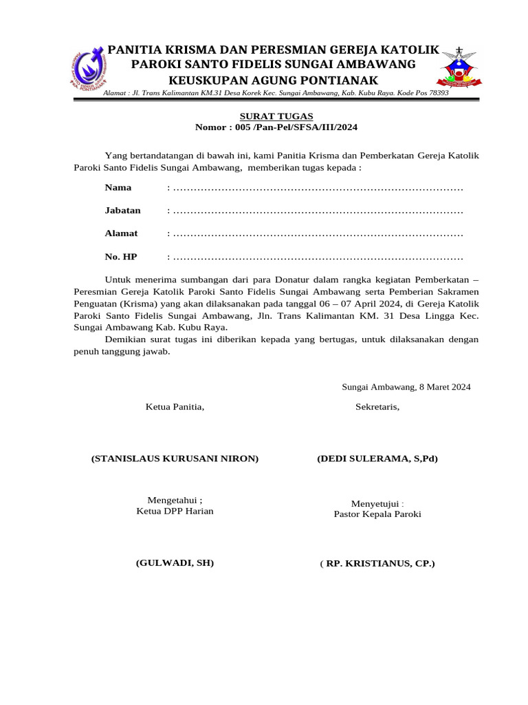 Surat Tugas Panitia | PDF