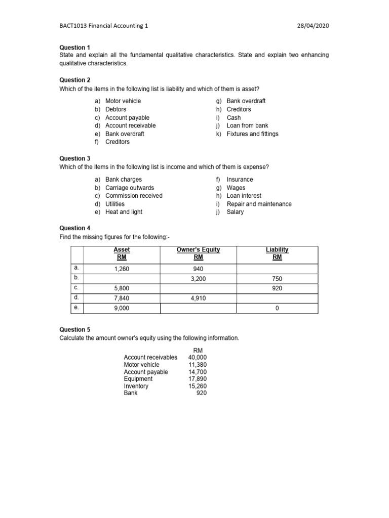 (28042020) Tutorial Exercise | PDF