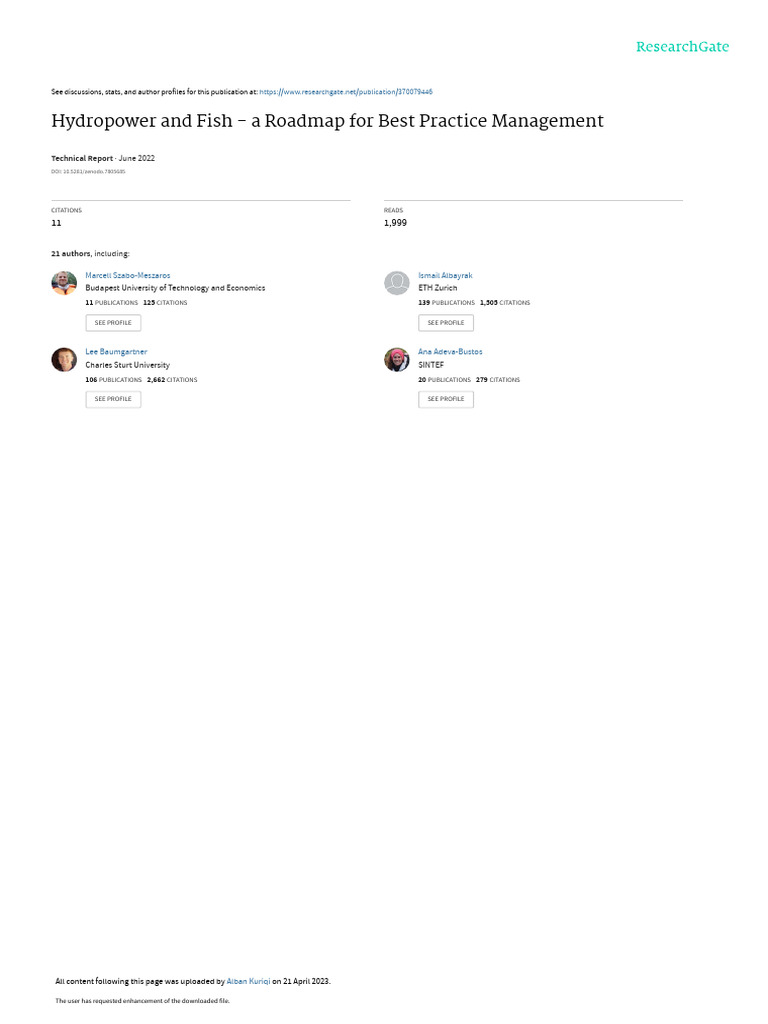 IEA Roadmap Hydropower and Fish for FINALVERSION WDOI 2023 | PDF ...