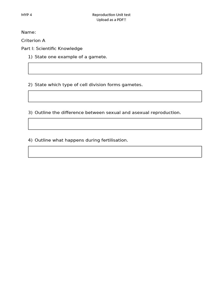 Reproduction Test - 2024 | PDF | Menstrual Cycle | Sexual Reproduction