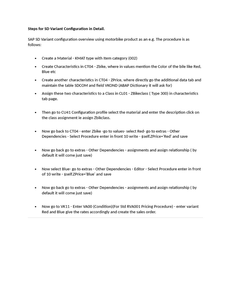 SD Variant Configuration Steps Guide | PDF