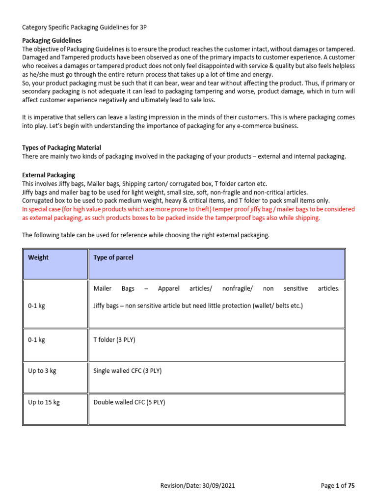 JIO PKG - Guideline - 10 | PDF | Packaging And Labeling | Consumer Goods