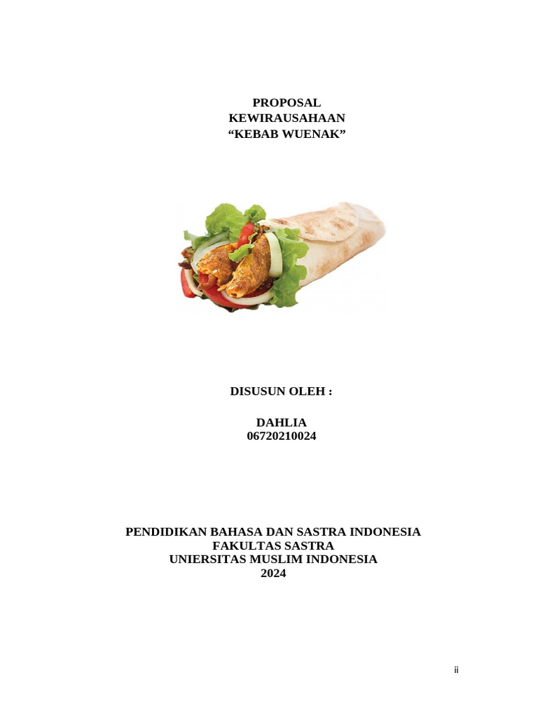 Proposal Kewirausahaan-Dahlia C2 | PDF