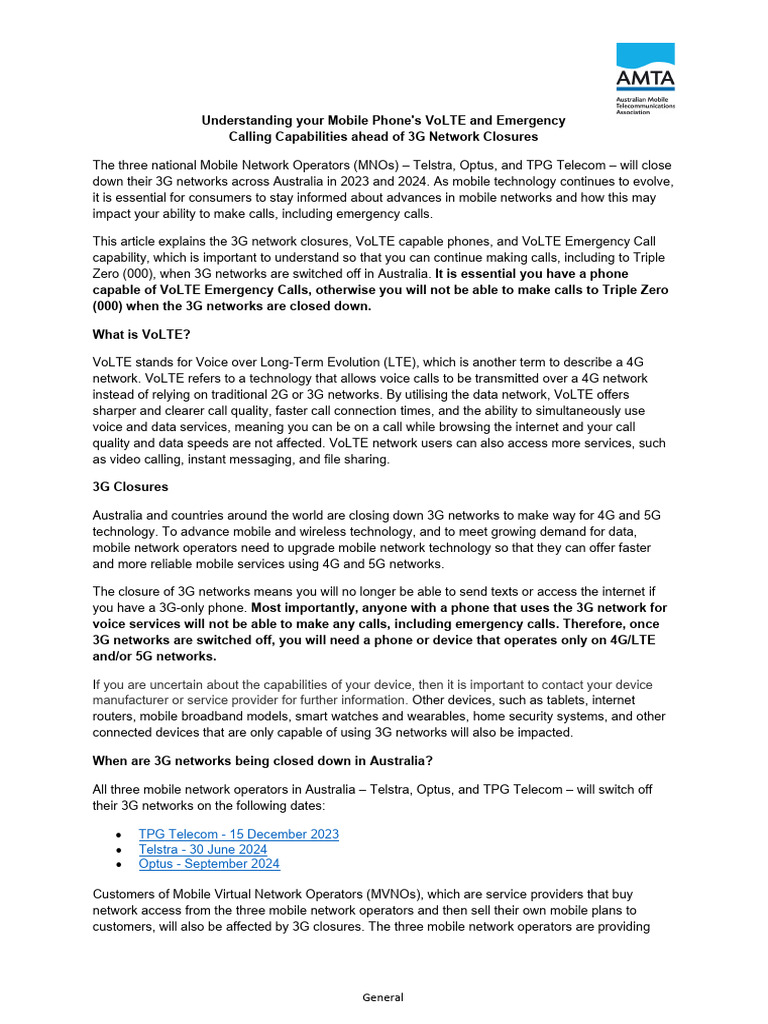 Understanding VoLTE and Emergency Calls Ahead of 3G Closure | PDF | 3 G ...