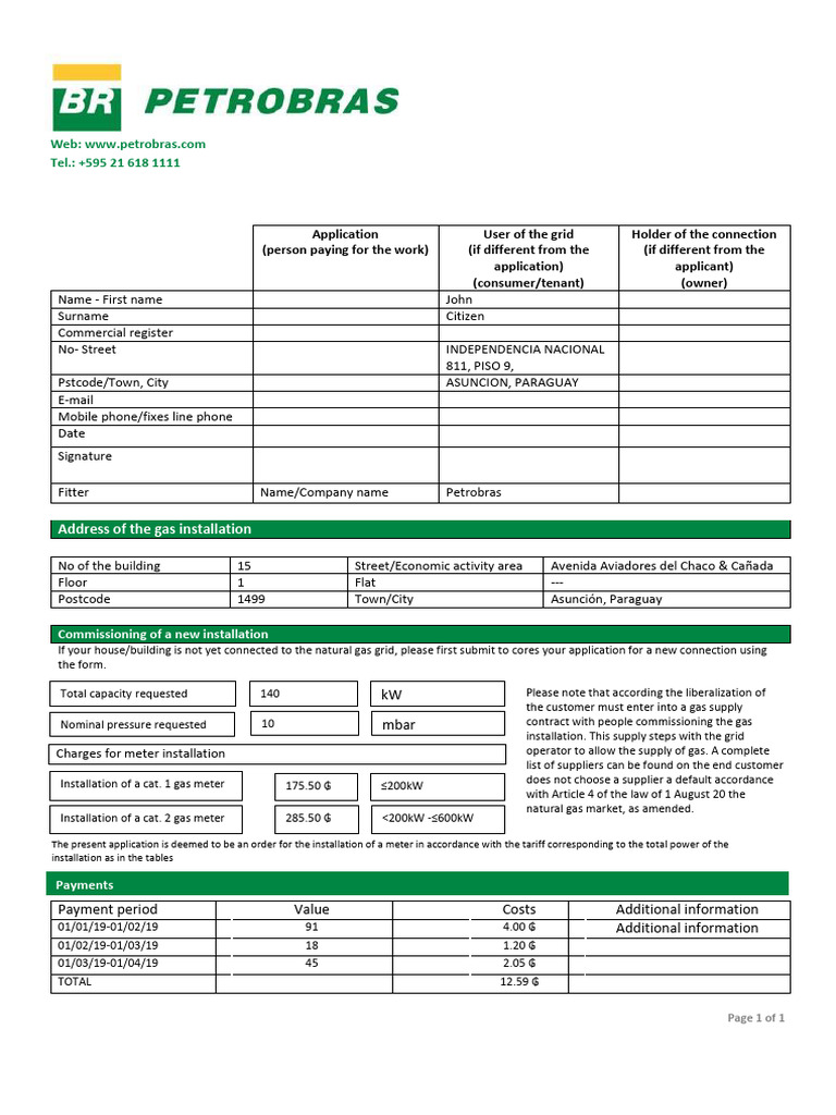 Paraguay Petrobras Paraguay Operations and Logistics Gas Company 10762 ...