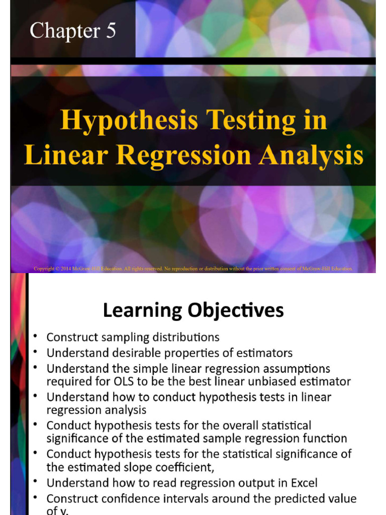 Hypothesis Testing in Linear Regression Analysis | PDF