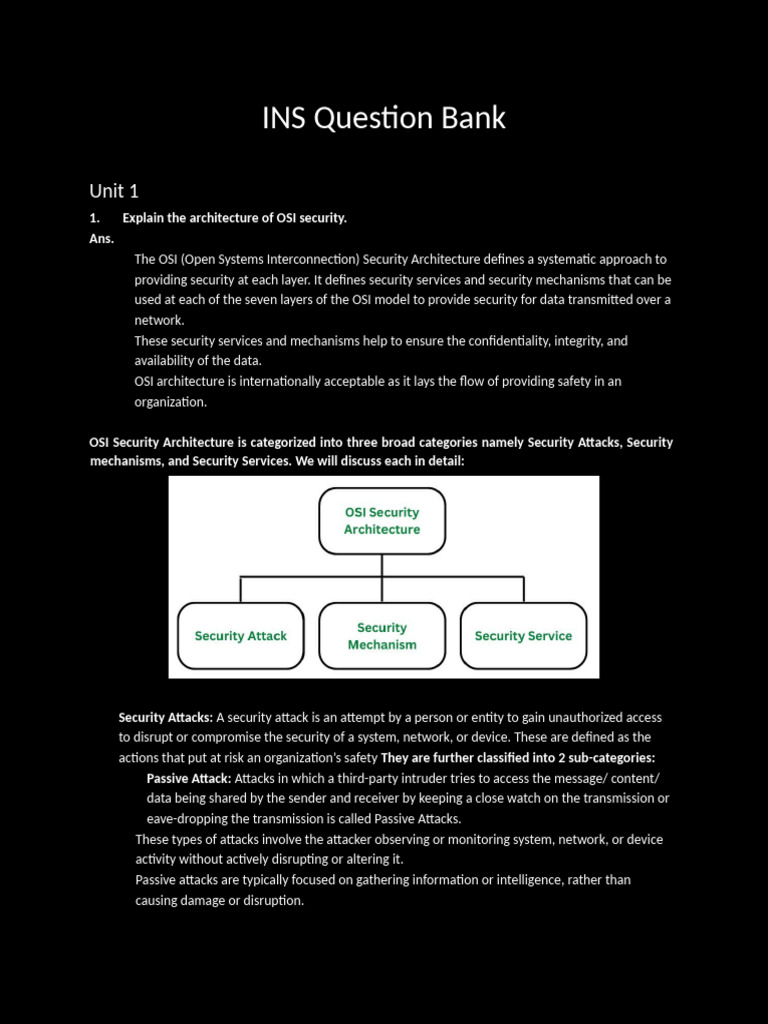 INS Question Bank Boards Tycs | PDF | Encryption | Key (Cryptography)