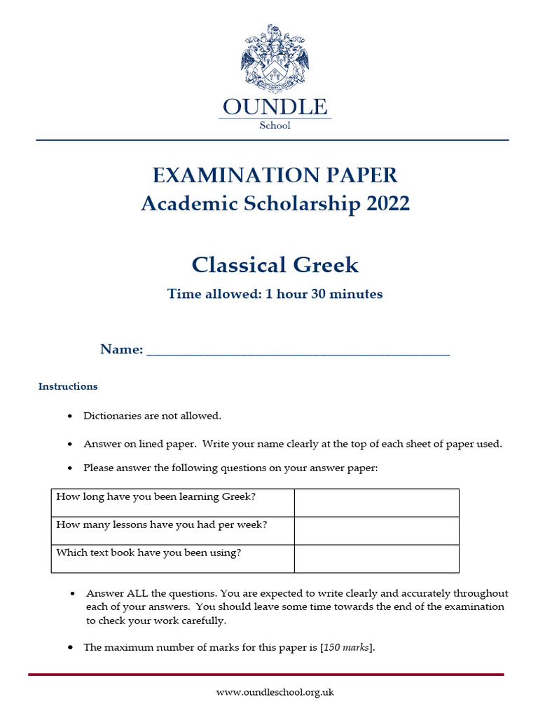 2022 13 Academic Greek With Vocabulary Scholarship Papers | PDF | Apollo
