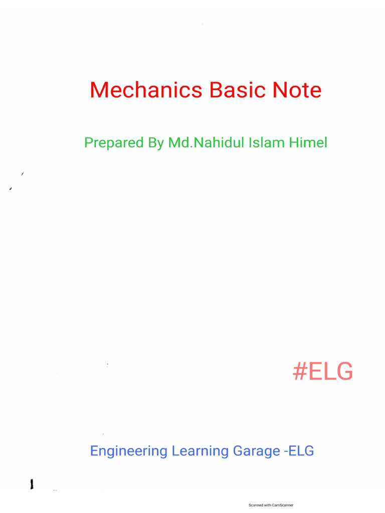 Basic Mechanics Note by Himel (ELG) | PDF