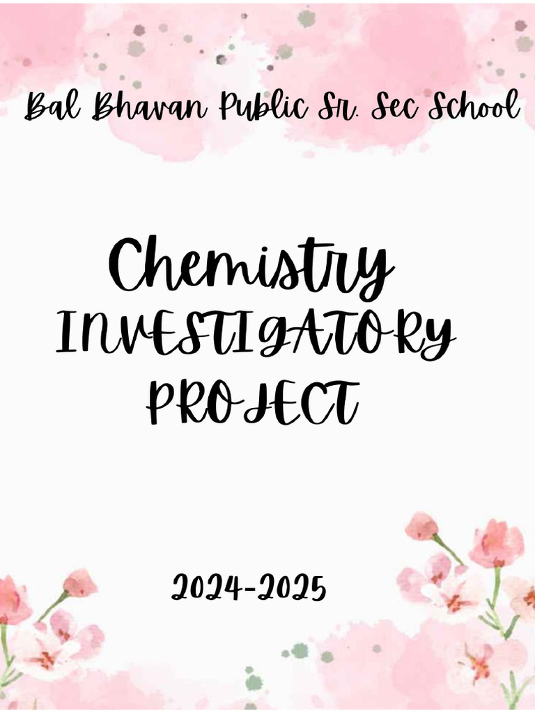 Chemistry Project | PDF