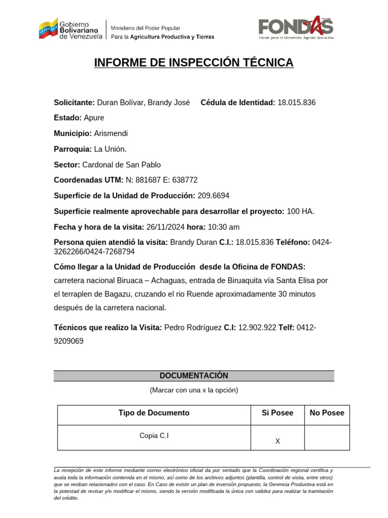 Informe Técnico: Viabilidad de Siembra en Apure | PDF | Agricultura | Vacas