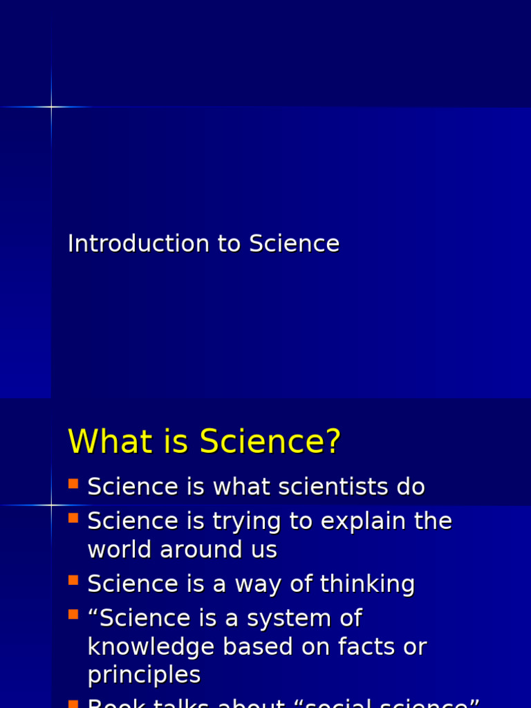 Introduction To Science | PDF | Science | Hypothesis