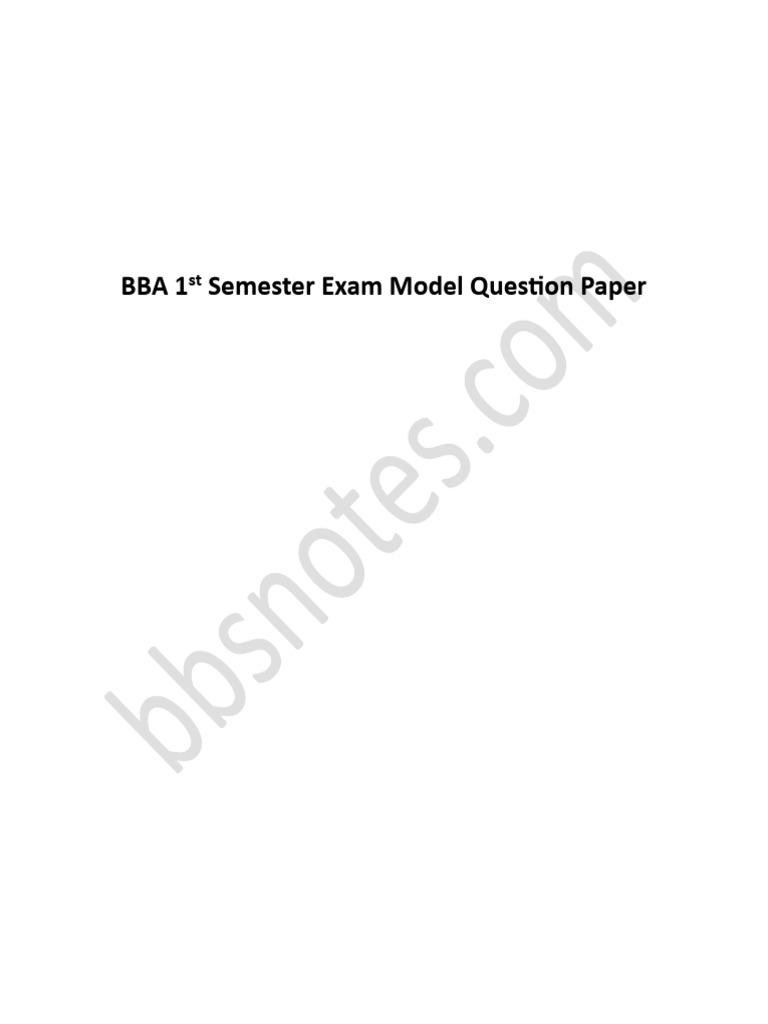 1st Semester Model Question 1 | PDF | Economic Equilibrium | Demand