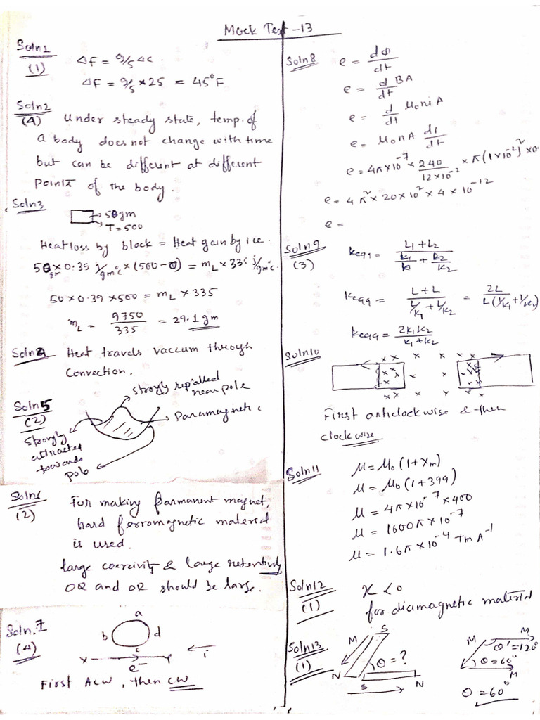 MT-13 Phy Soln CHA | PDF