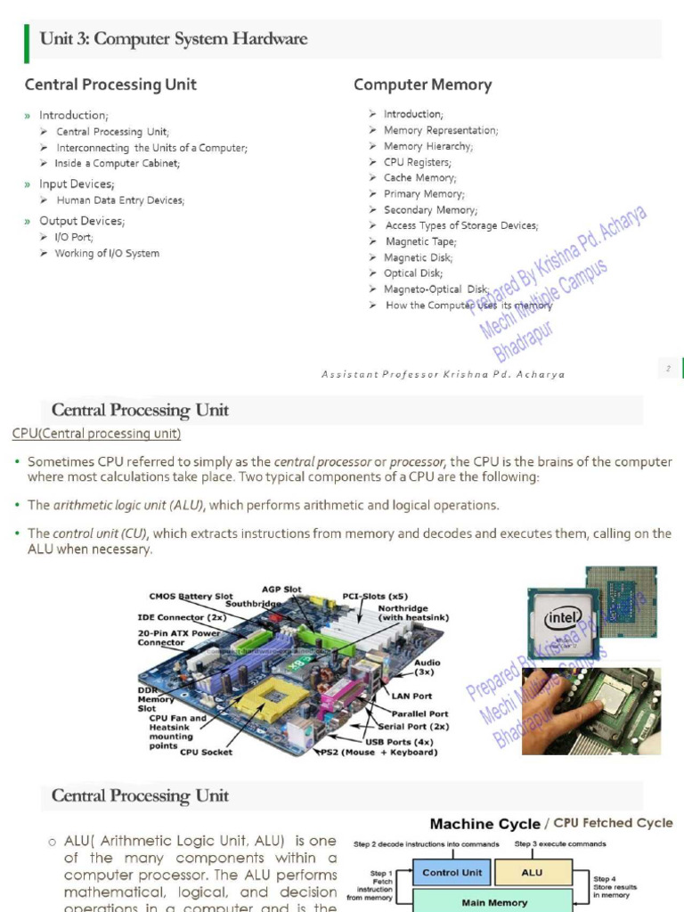 unit-Computer-System-Hardware OCR | PDF | Computer Data Storage ...