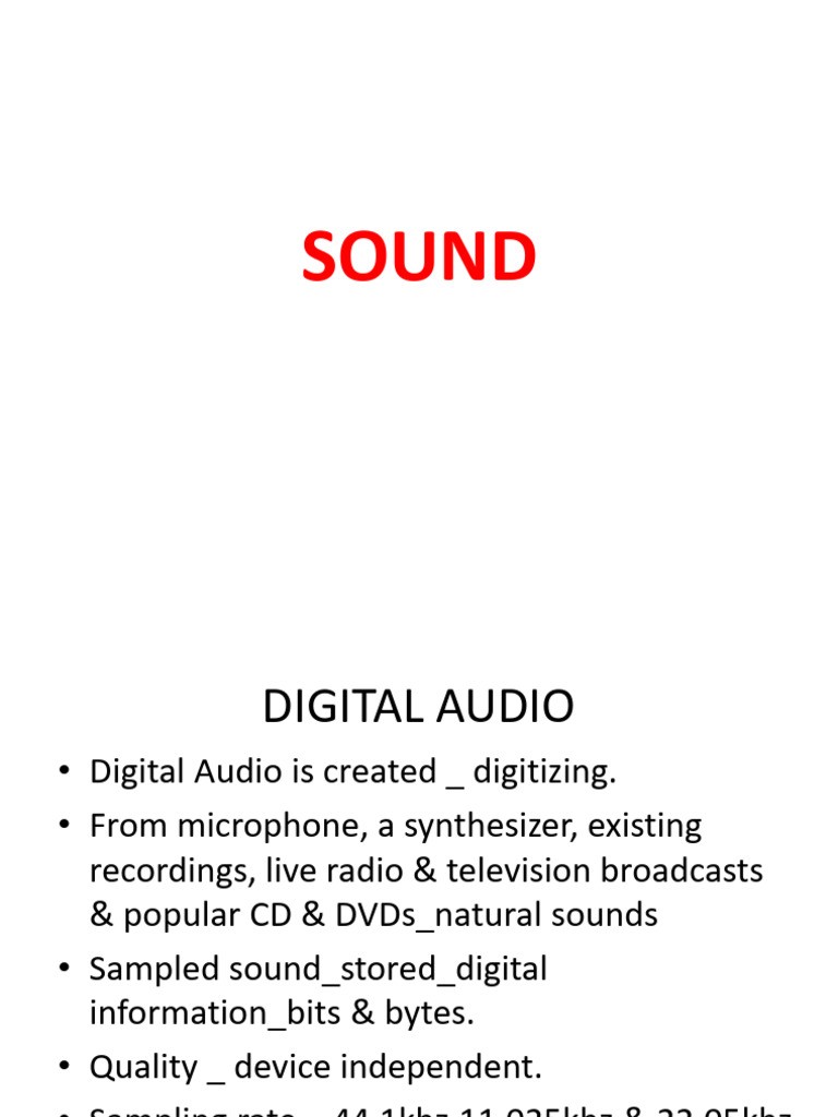 SOUND(digital Audio) | PDF