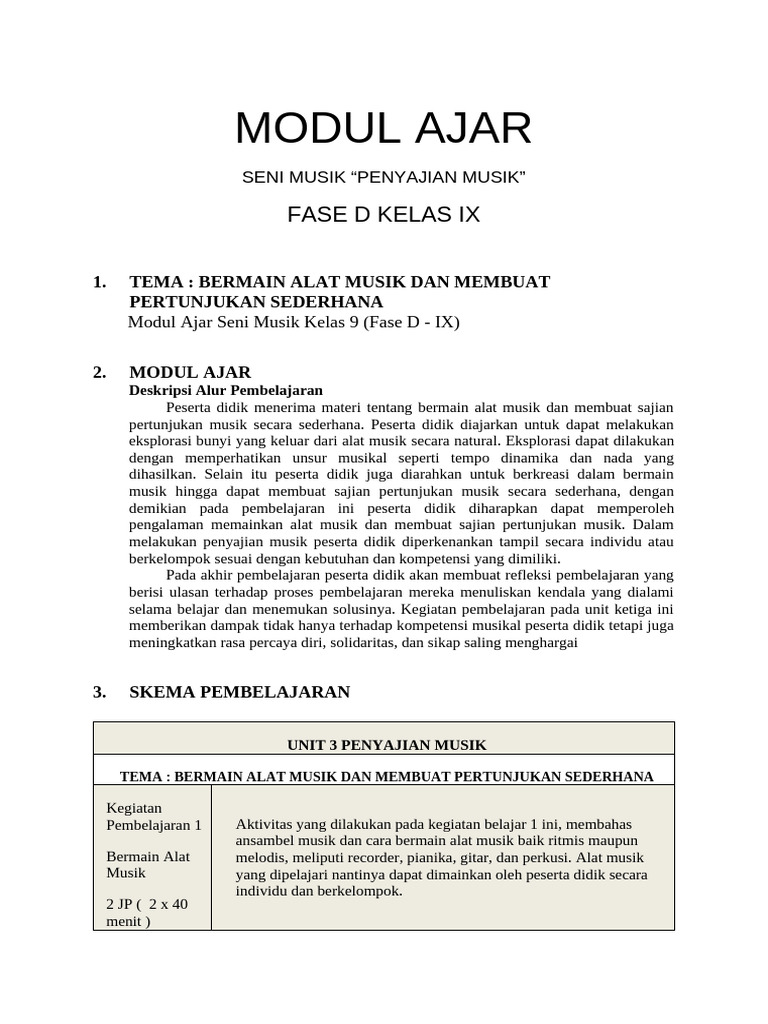 Modul Ajar Unit 3 | PDF
