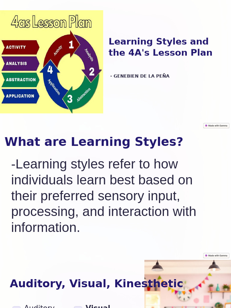 The 4A'S Ot Hte Learning Style | PDF | Learning Styles | Learning