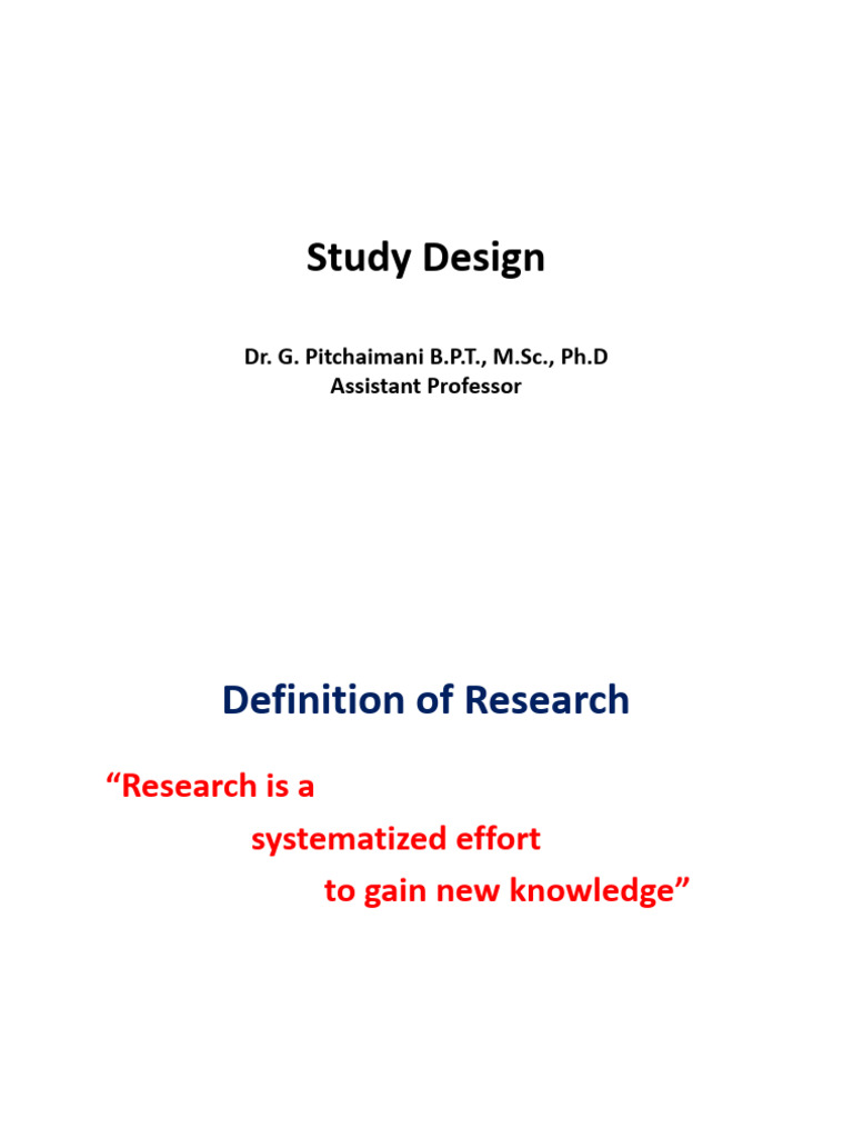 4.study Design Introduction | PDF | Experiment | Cohort Study