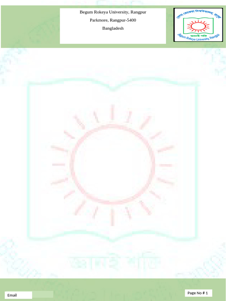 Begum Rokeya University, Rangpur Parkmore, Rangpur-5400 Bangladesh | PDF