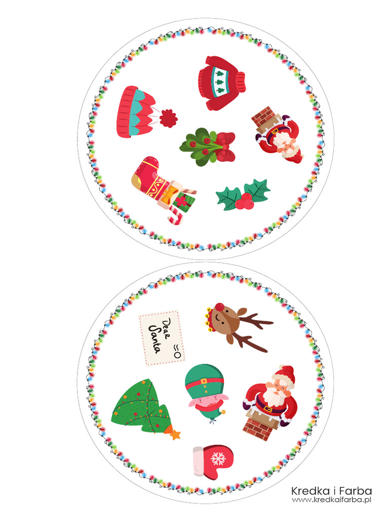 Dobble Świteczne 2 Plansze Na A4 | PDF