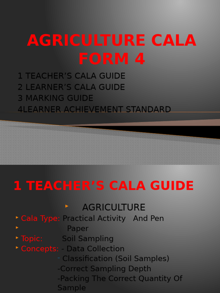 Agriculture Cala Form 4 | PDF | Soil | Sampling (Statistics)