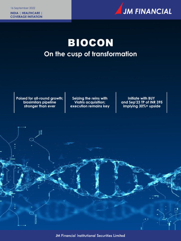 BIOCON IC 16sep2022 | PDF | Pharmacology | Pharmaceutical Industry